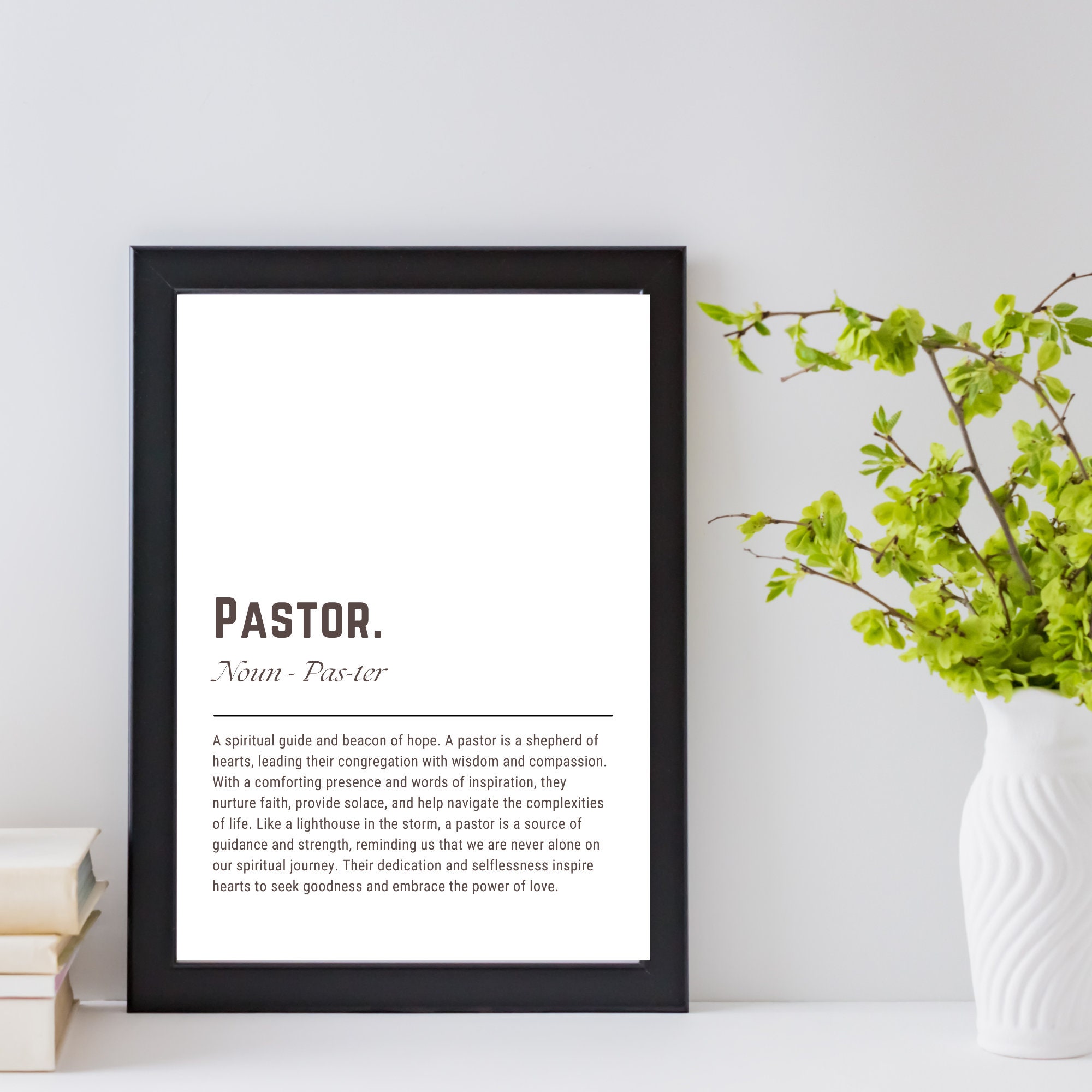Pastor Definition Print - Black & White Minimal Wall Art - Best Pastors ...