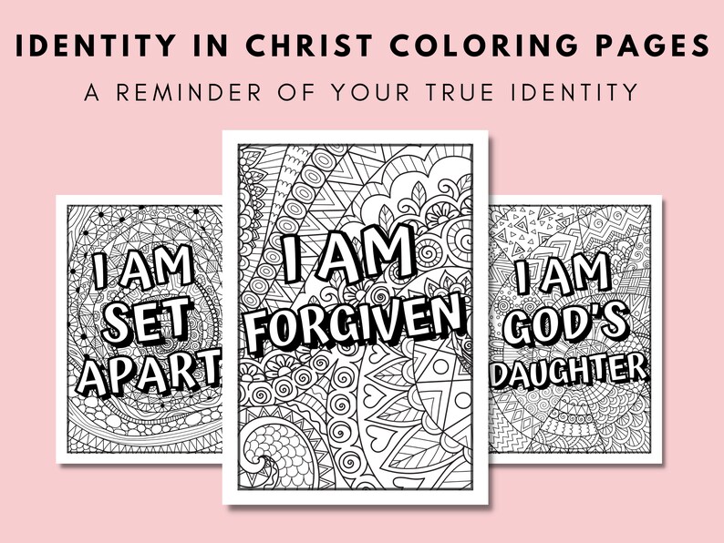 Bible Verse Inspired Quote Coloring Pages on Your Identity in Christ ...