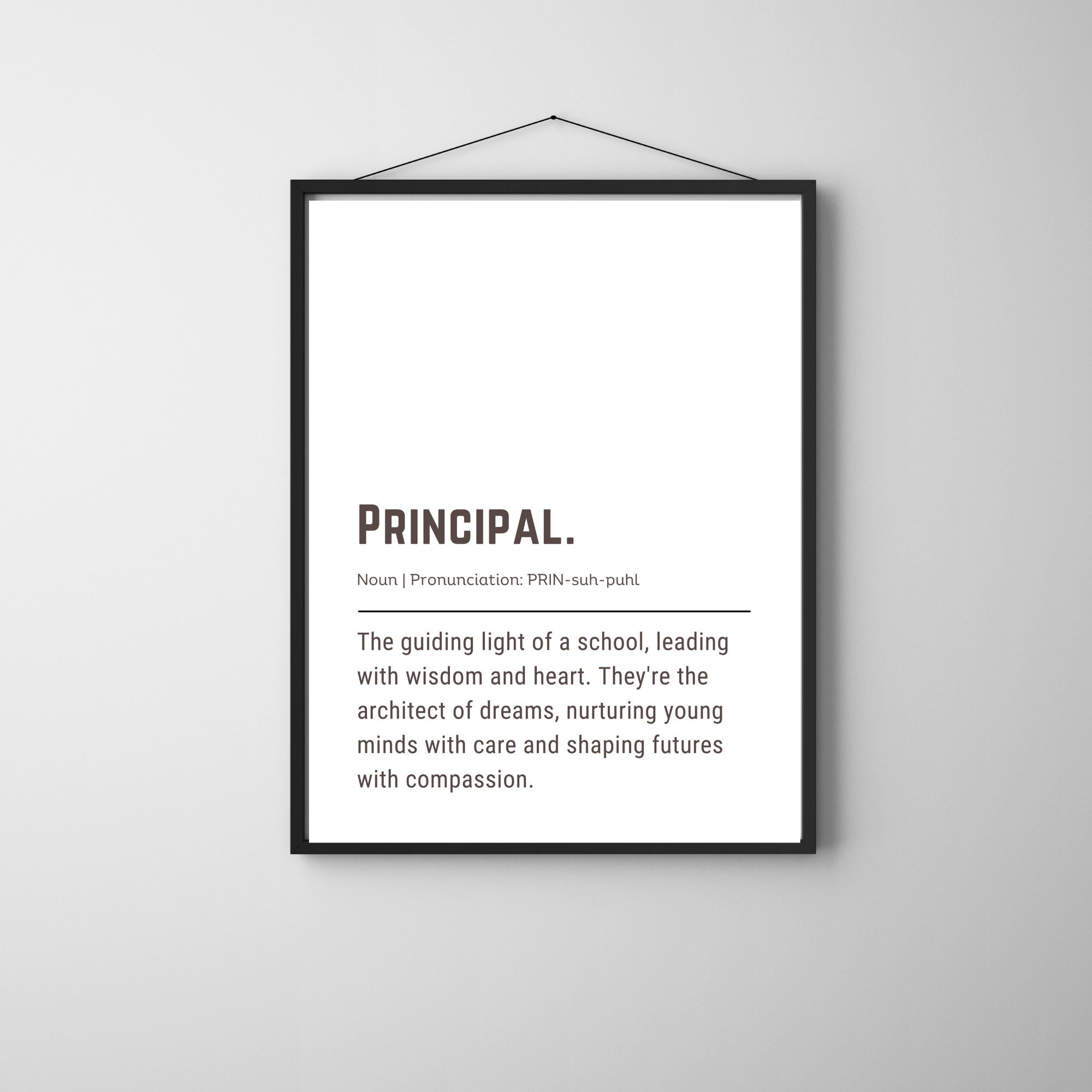 Principal Definition Printable Poster Christian Principal Office Decor ...