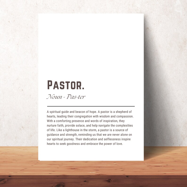 Pastor Definition Print - Black & White Minimal Wall Art - Best Pastors ...