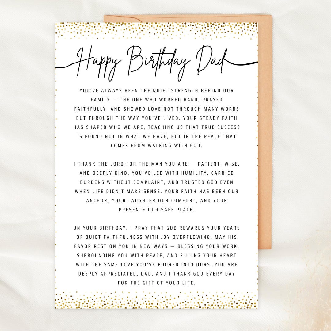 Christian Dad Birthday Card for Dad Printable Faith Card Godly Father ...