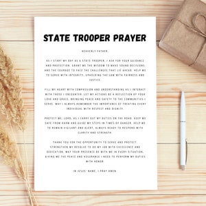 State Trooper Prayer Poster - Policeman Gift, Police Officer Gift ...