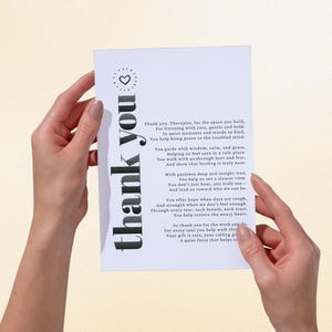 Therapist Thank You Card Printable Poem Greeting Card Digital Download ...
