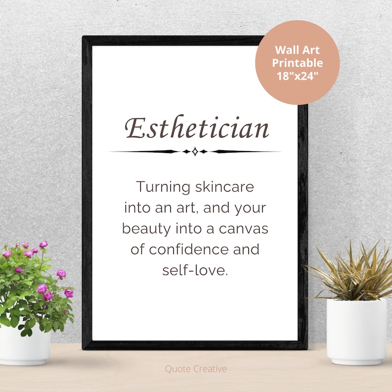 Esthetician Decor Wall Art Printable Salon Sign Esthetics Poster Spa ...