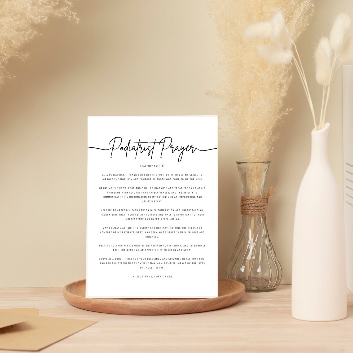 Podiatrist Prayer Wall Art Printable Christian Podiatrist Office Decor ...