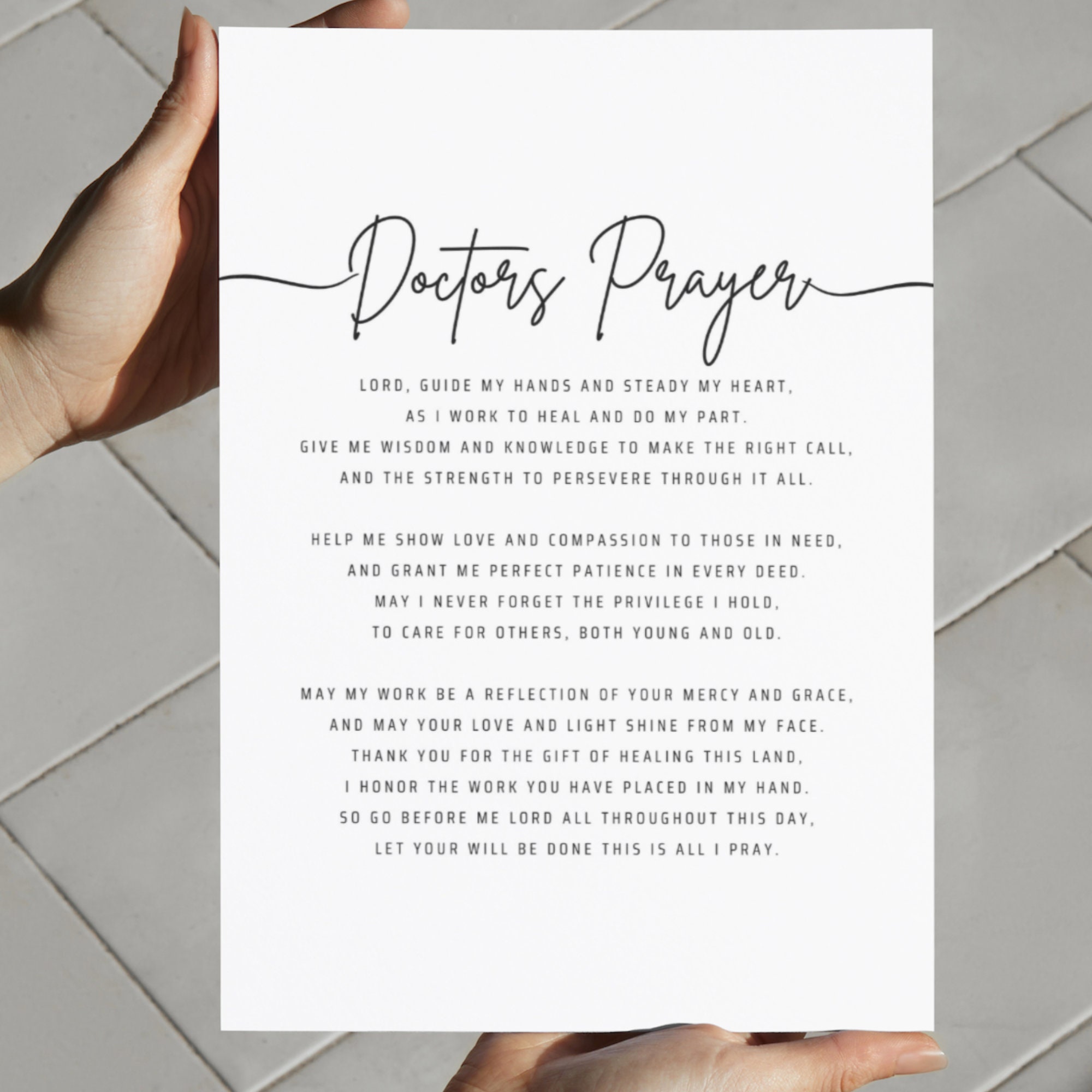 Doctors Prayer Wall Art Printable Christian Home or Office Decor ...