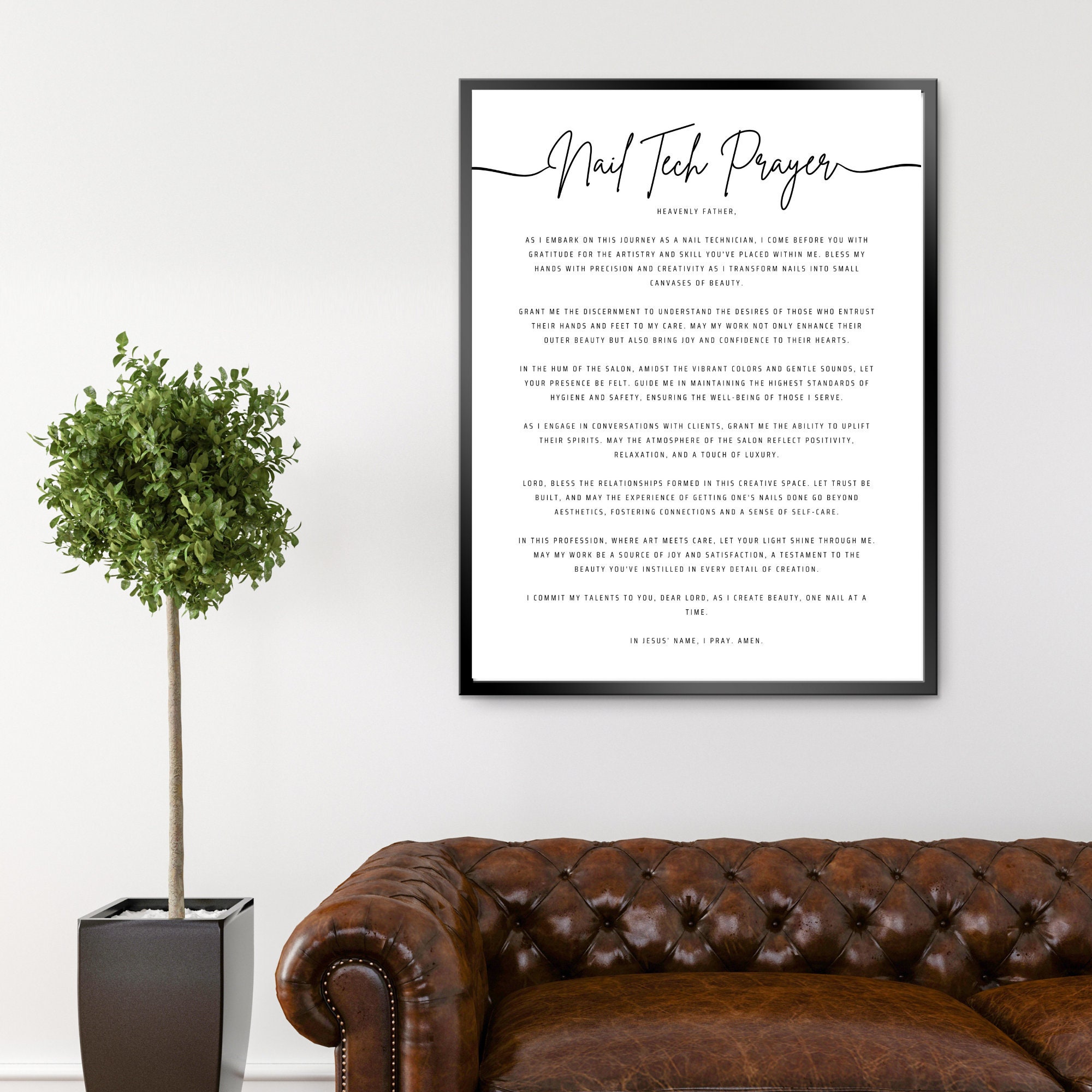 Nail Tech Prayer Wall Art Printable Christian Nail Salon Decor Studio ...