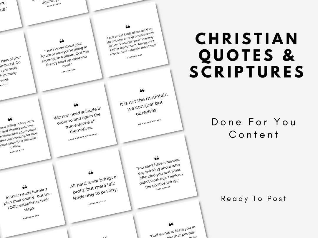 Christian Quotes and Scriptures for Church Social Media Content Minimal ...