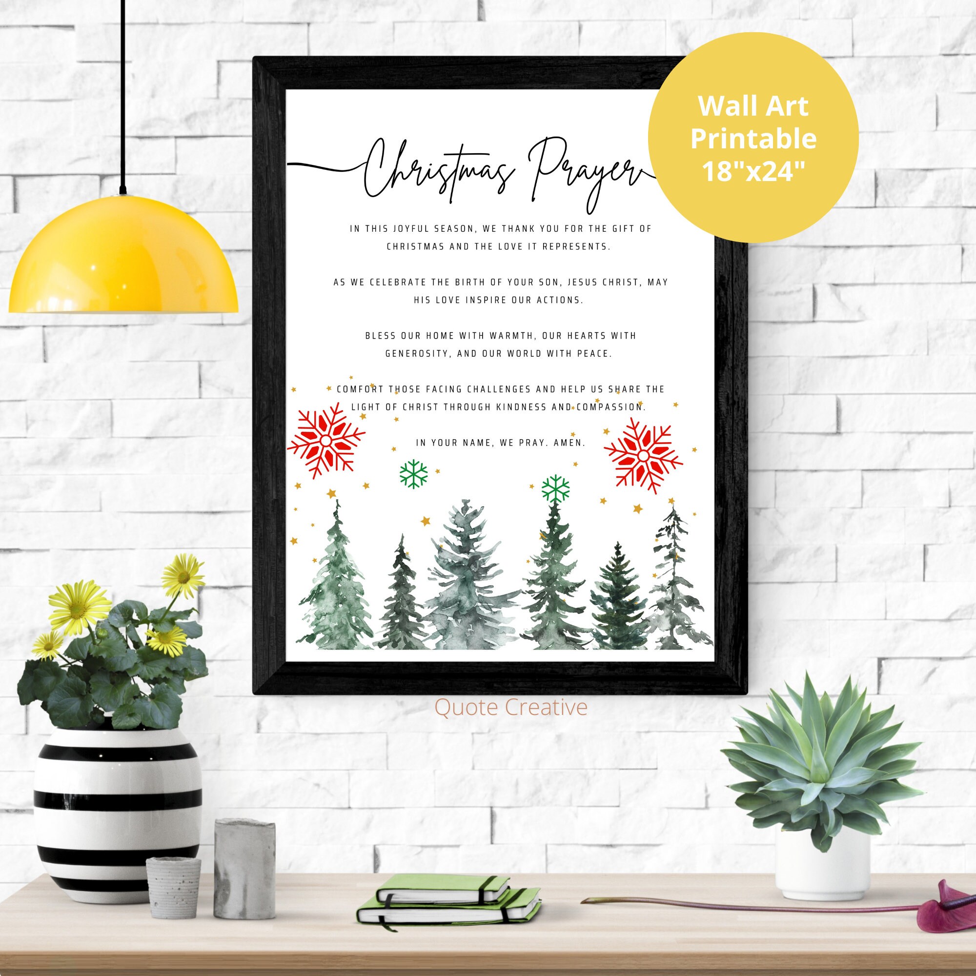 Christmas Prayer Wall Art Printable Christian Poster Decor Christmas ...