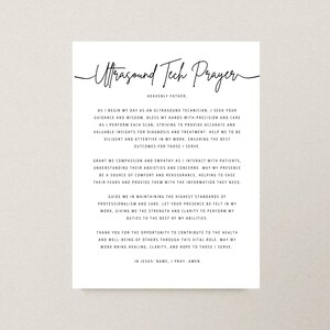 Ultrasound Tech Prayer Wall Art Printable Christian Sonographer Decor ...