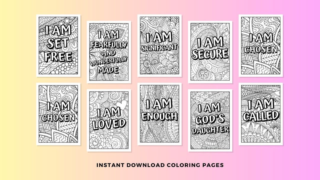 Bible Verse Coloring Pages Identity in Christ Affirmations I Am ...
