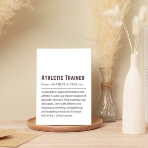Athletic Trainer Definition Printable Poster Christian Trainer Office ...