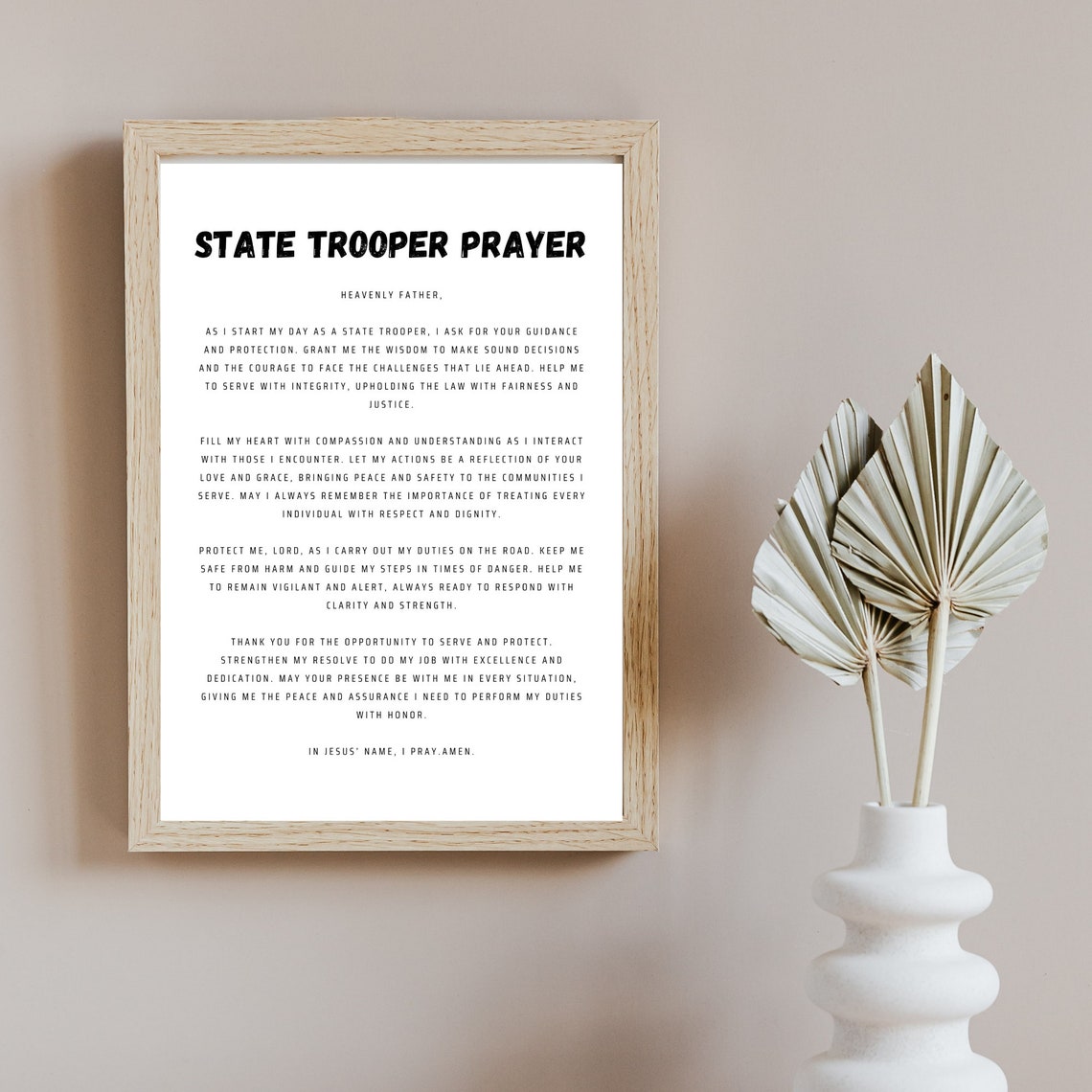 State Trooper Prayer Poster - Policeman Gift, Police Officer Gift ...