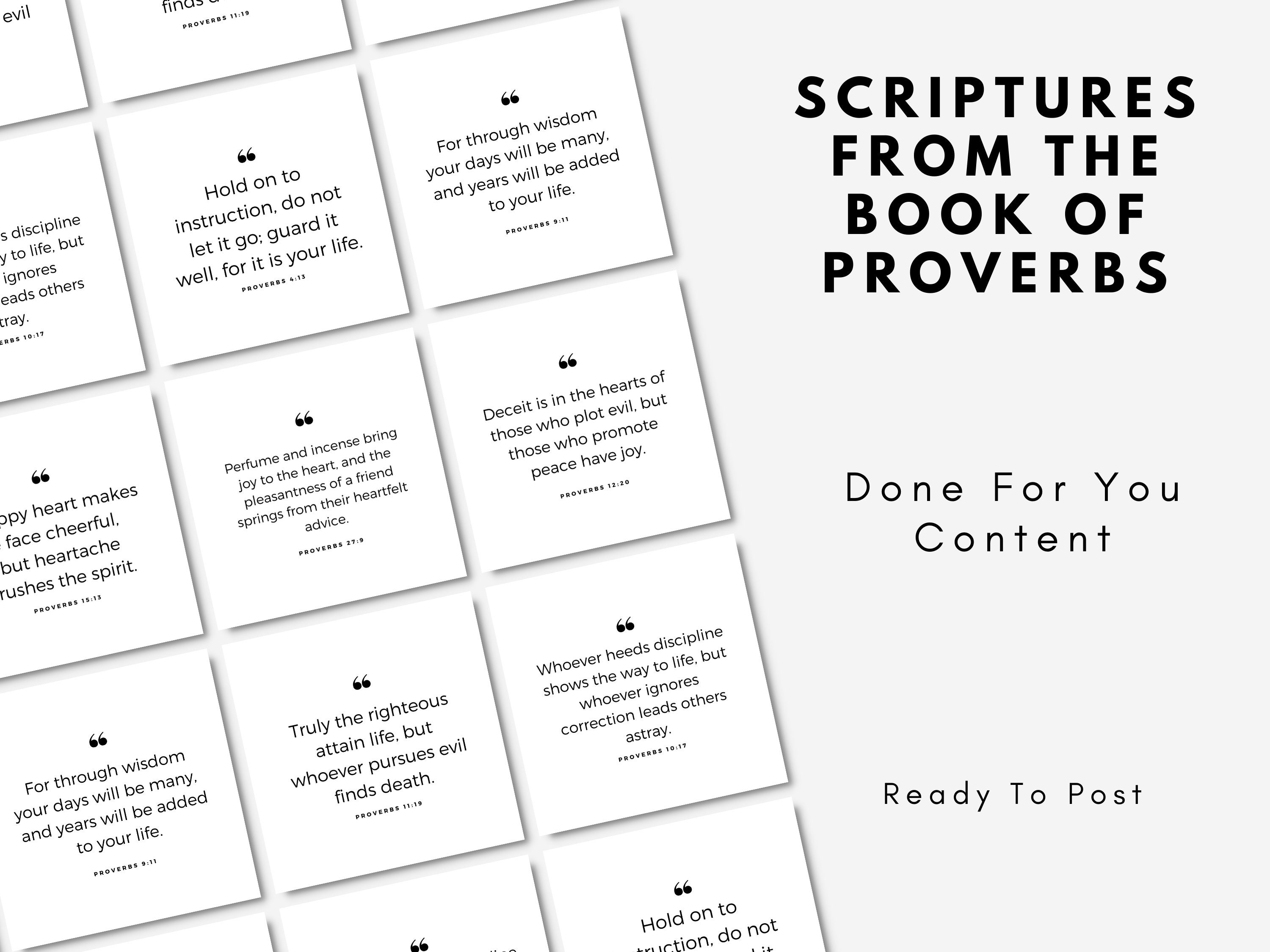 Bible Scriptures From the Book of Proverbs on a White Background Plain ...