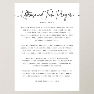 Ultrasound Tech Prayer Wall Art Printable Christian Sonographer Decor ...