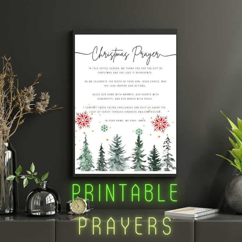 Christmas Prayer Wall Art Printable Christian Poster Decor Home Gift Digital Print Prayers ...