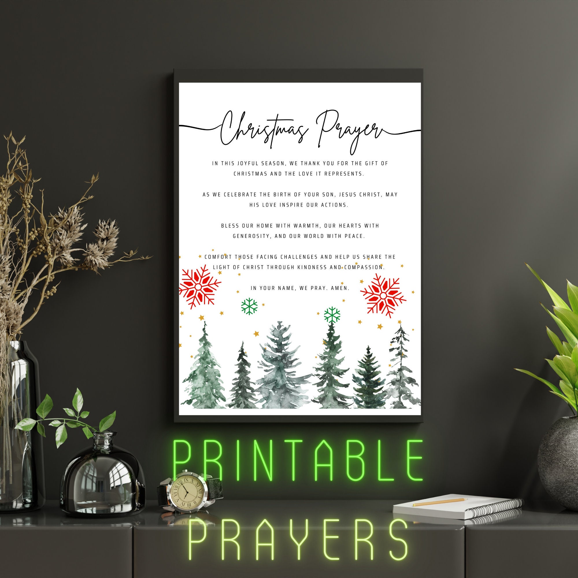 Christmas Prayer Wall Art Printable Christian Poster Decor Home Gift ...