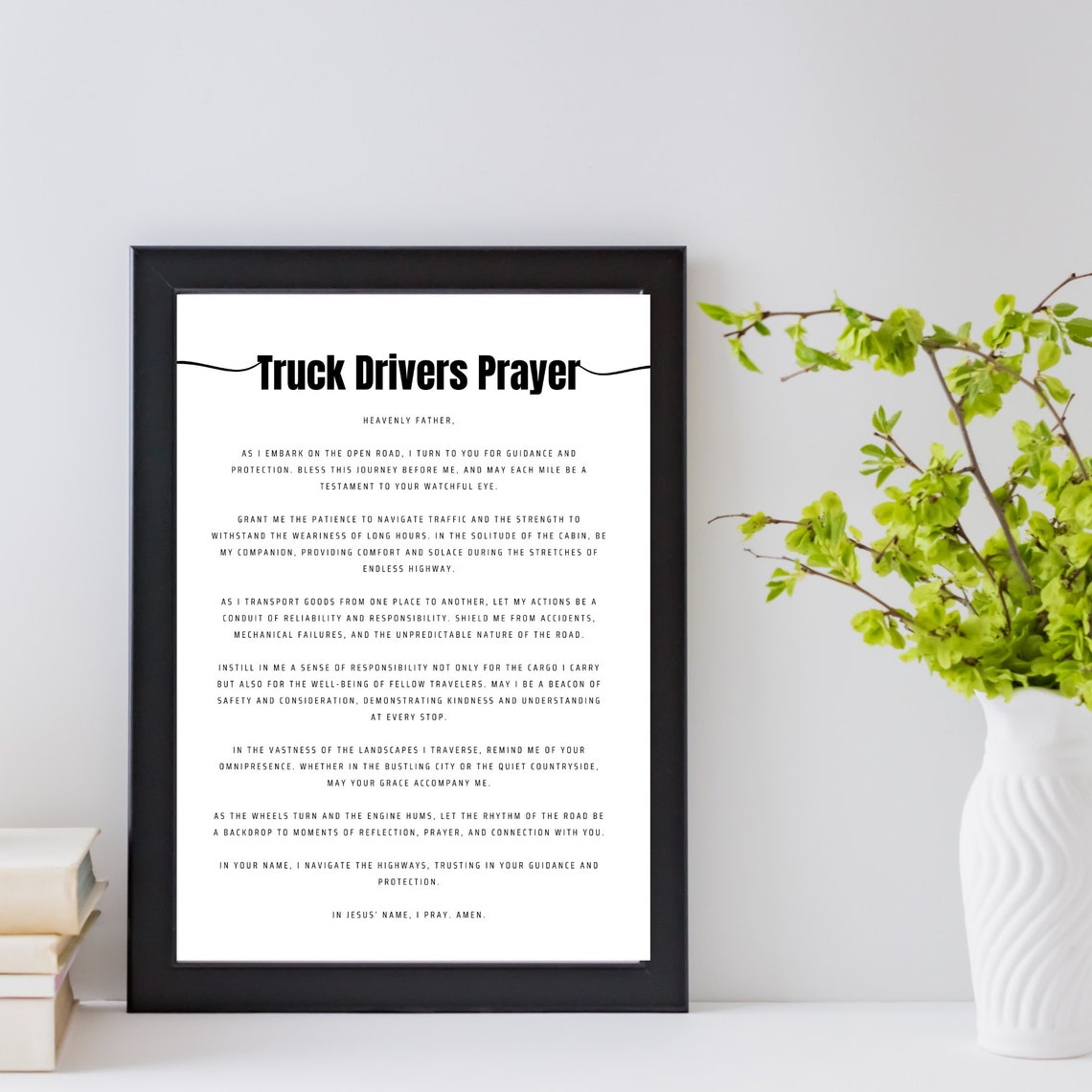 Truckers Prayer Printable Wall Art Office Decor Christian Poster Print ...