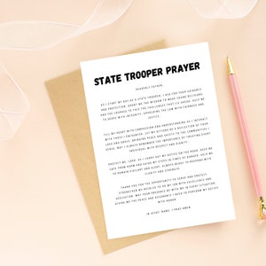 State Trooper Prayer Poster - Policeman Gift, Police Officer Gift ...