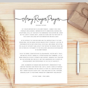 Army Ranger Gebet druckbare Wandkunst Poster Militär Büro Dekor ...