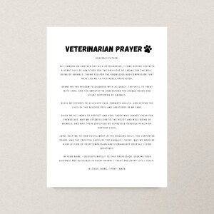 Vet Prayer Wall Art Printable Christian Veterinarian Office Decor ...
