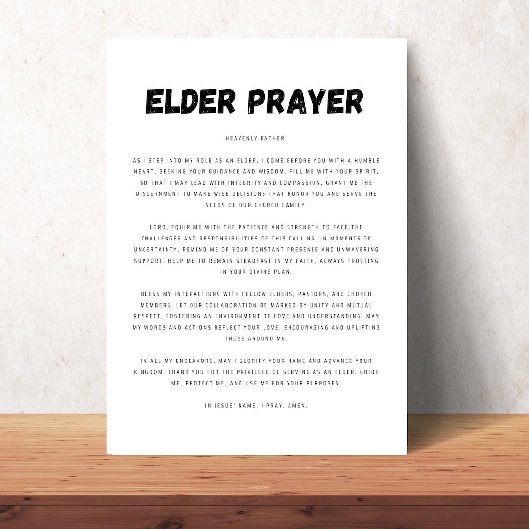 Elder Prayer Wall Art Printable Christian Poster Decor Home or Church ...