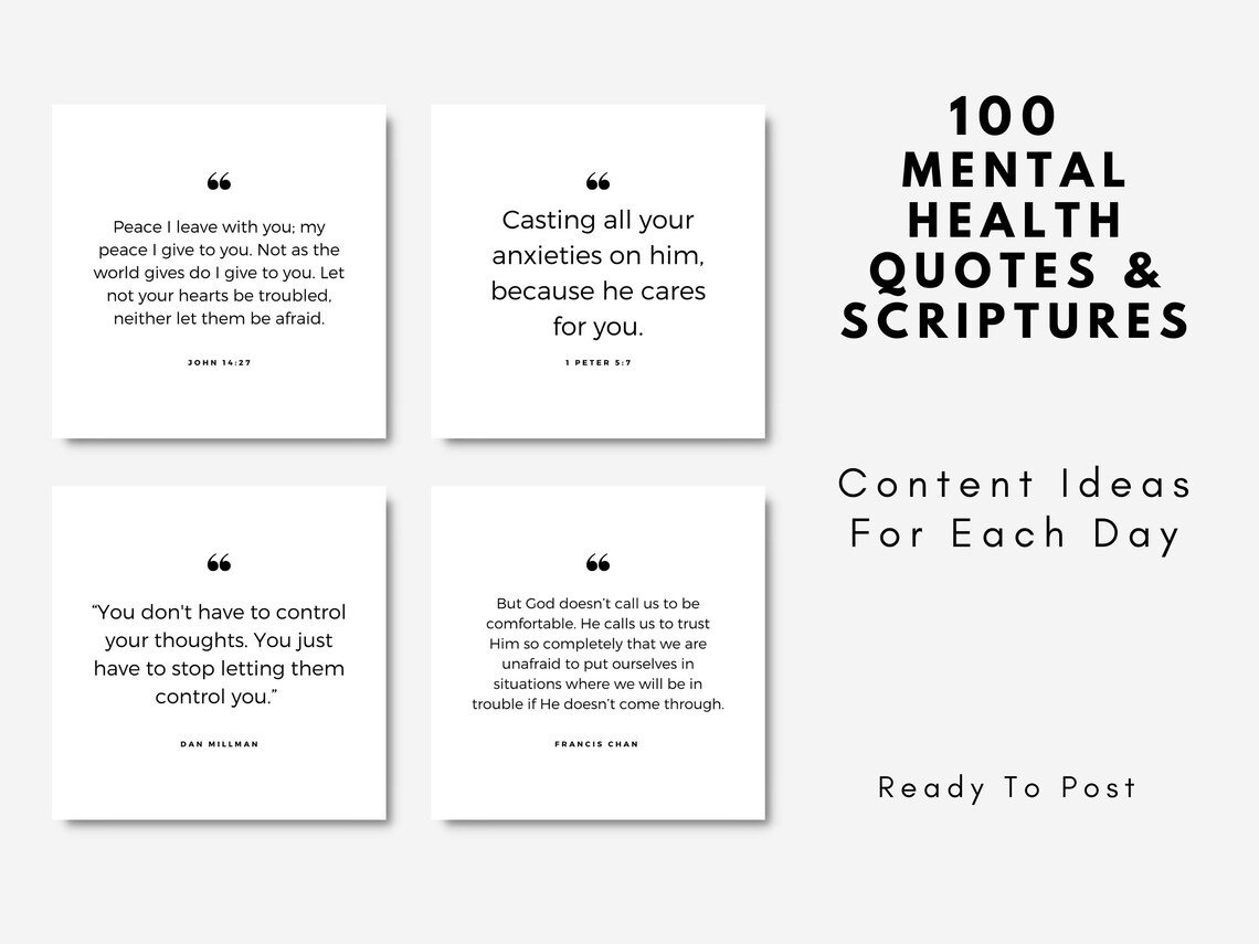 100 Mental Health Christian Quotes and Scriptures, White Bible Verses ...