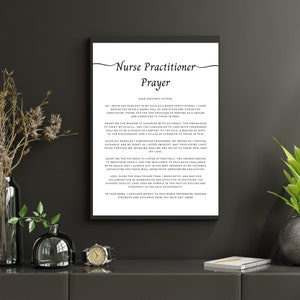 Nurse Practitioner Prayer Wall Art Printable - Christian Poster - Home ...