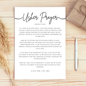 Usher Prayer Wall Art Printable Christian Poster Decor Home or Church ...
