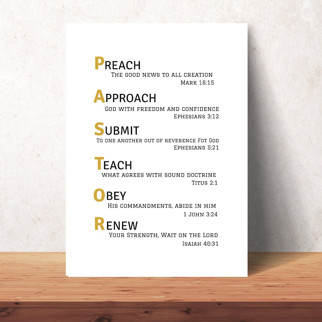 Pastor Definition Print Wall Art Pastors Office Pastors Appreciation ...