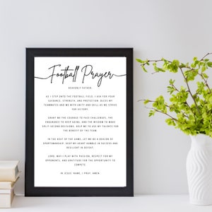 Football Prayer Wall Art Printable Poster Home Decor Dorm Room Prayer ...