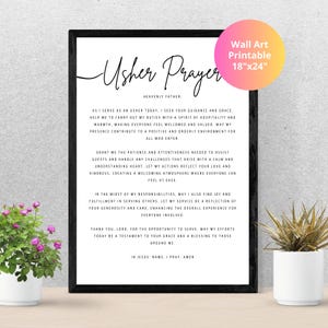 Usher Prayer Wall Art Printable Christian Poster Decor Home or Church ...