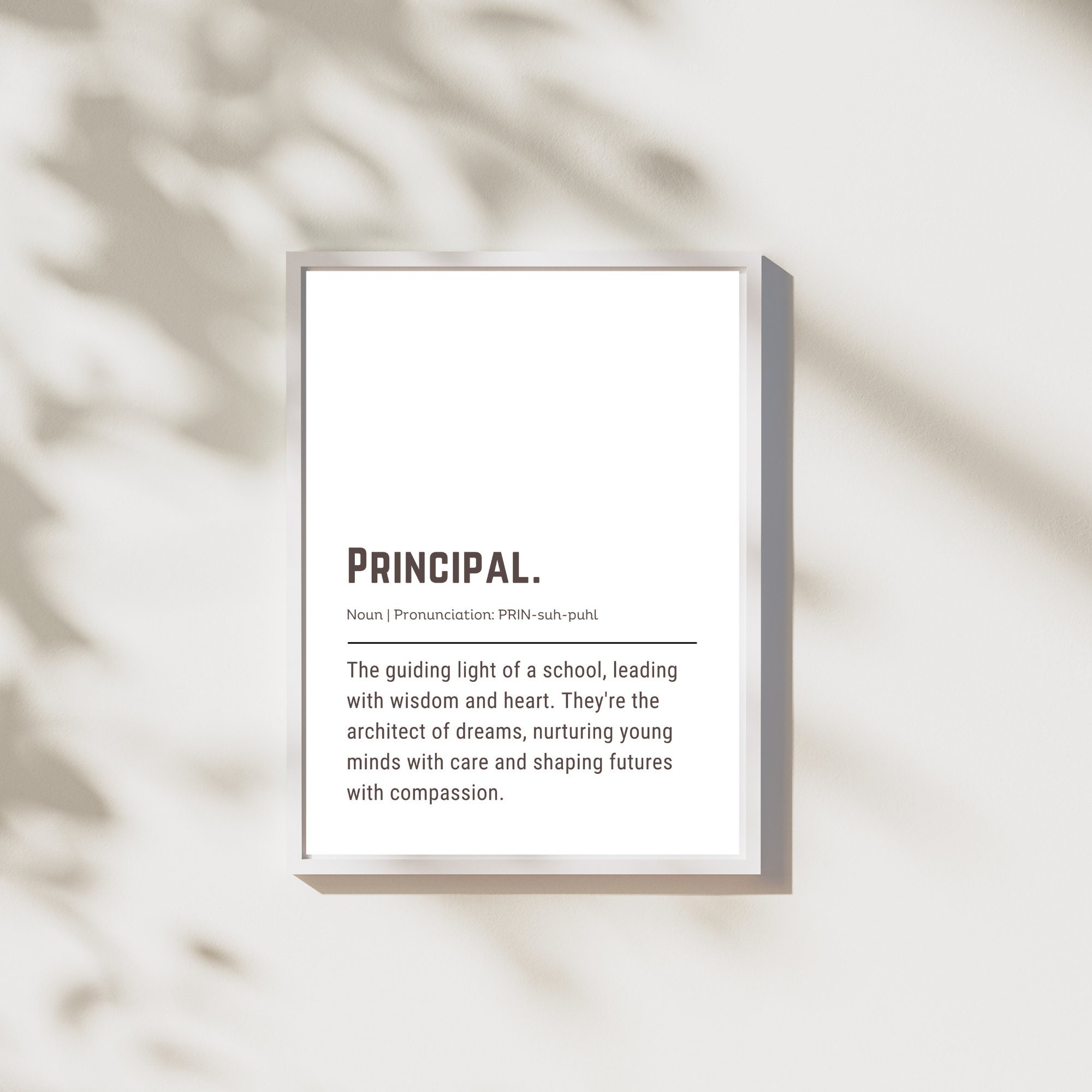 Principal Definition Printable Poster Christian Principal Office Decor ...