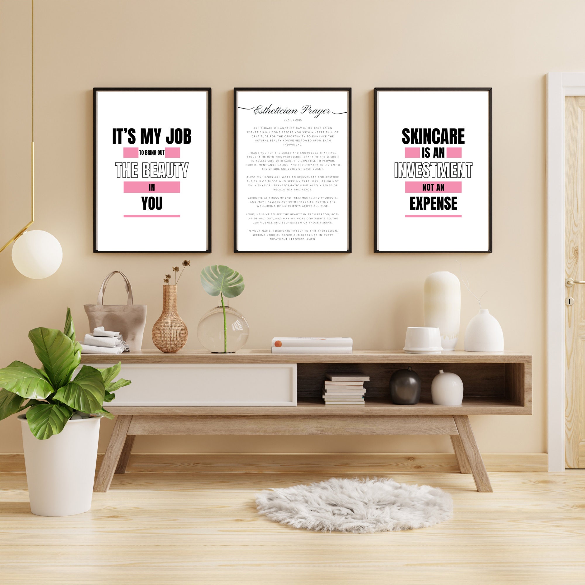 Esthetician Prayer Wall Art Printable Christian Beauty Salon Digital ...