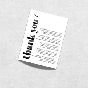 Principal Thank You Poem Printable Greeting Card Digital Download 5x7 ...