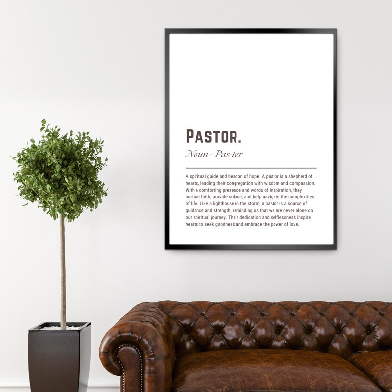 Pastor Definition Print - Black & White Minimal Wall Art - Best Pastors ...