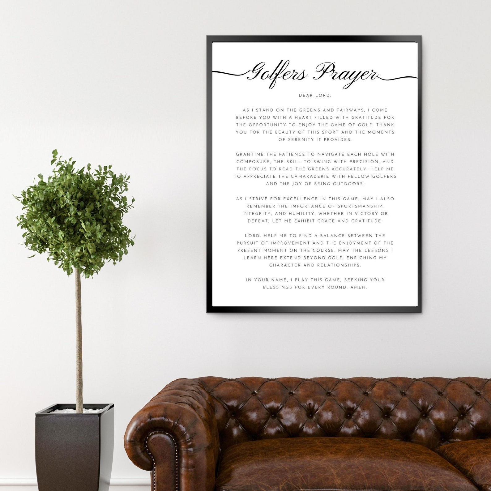 Golfers Prayer Wall Art Printable for Home or Office - Christian Poster ...
