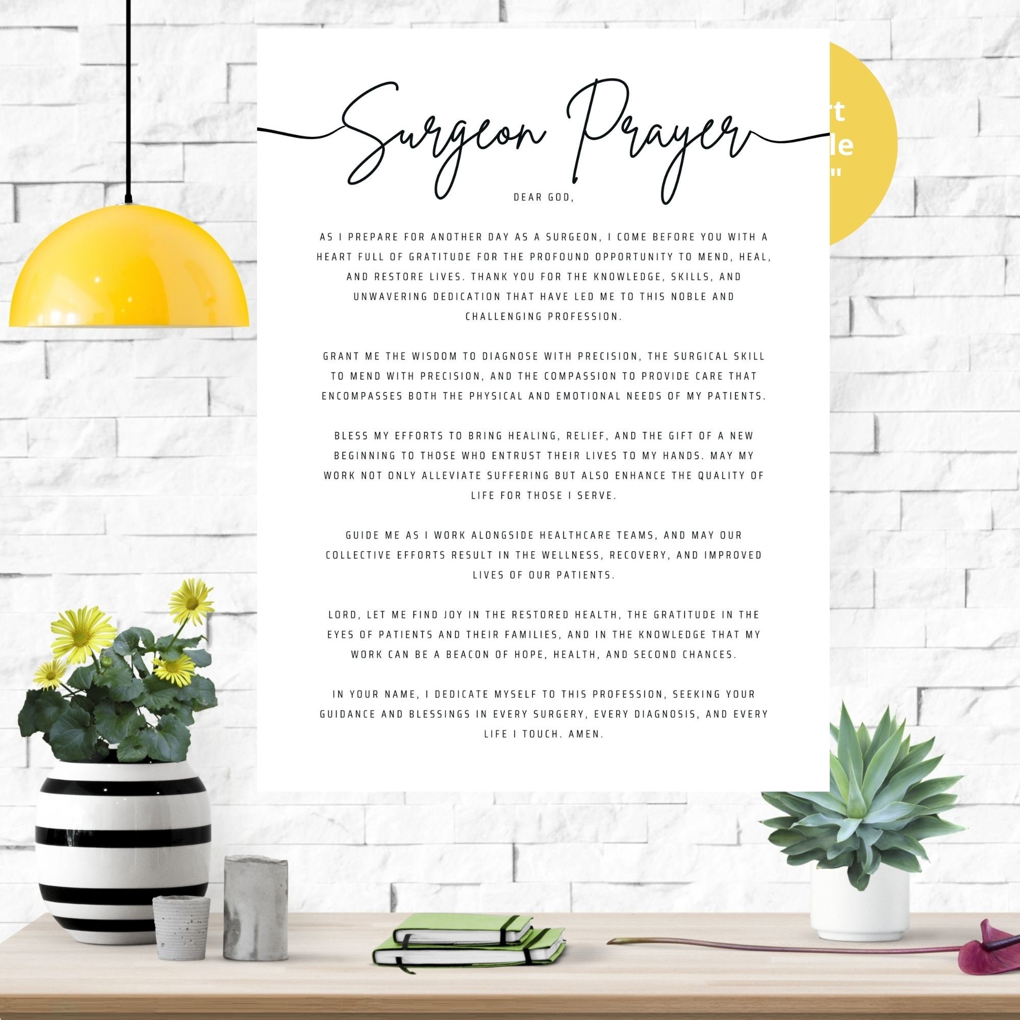 Surgeon Printable Prayer Wall Art Christian Doctors Office Decor ...