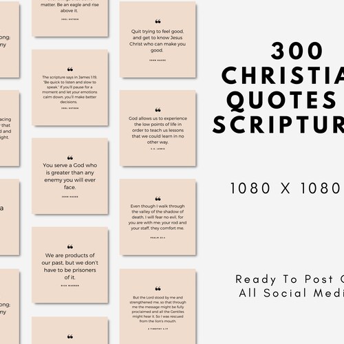 300 Christian Quotes and Scriptures for Social Media White - Etsy