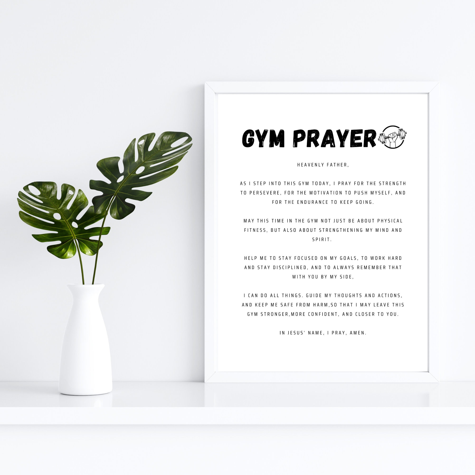 Gym Studio Prayer Wall Art Printable Christian Home or Office Decor ...