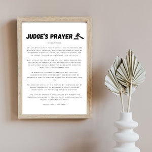 Judge Prayer Wall Art Printable Christian Judge's Office Decor Court ...