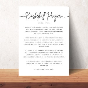 Basketball Prayer Wall Art Printable Christian Poster Home Decor Dorm ...