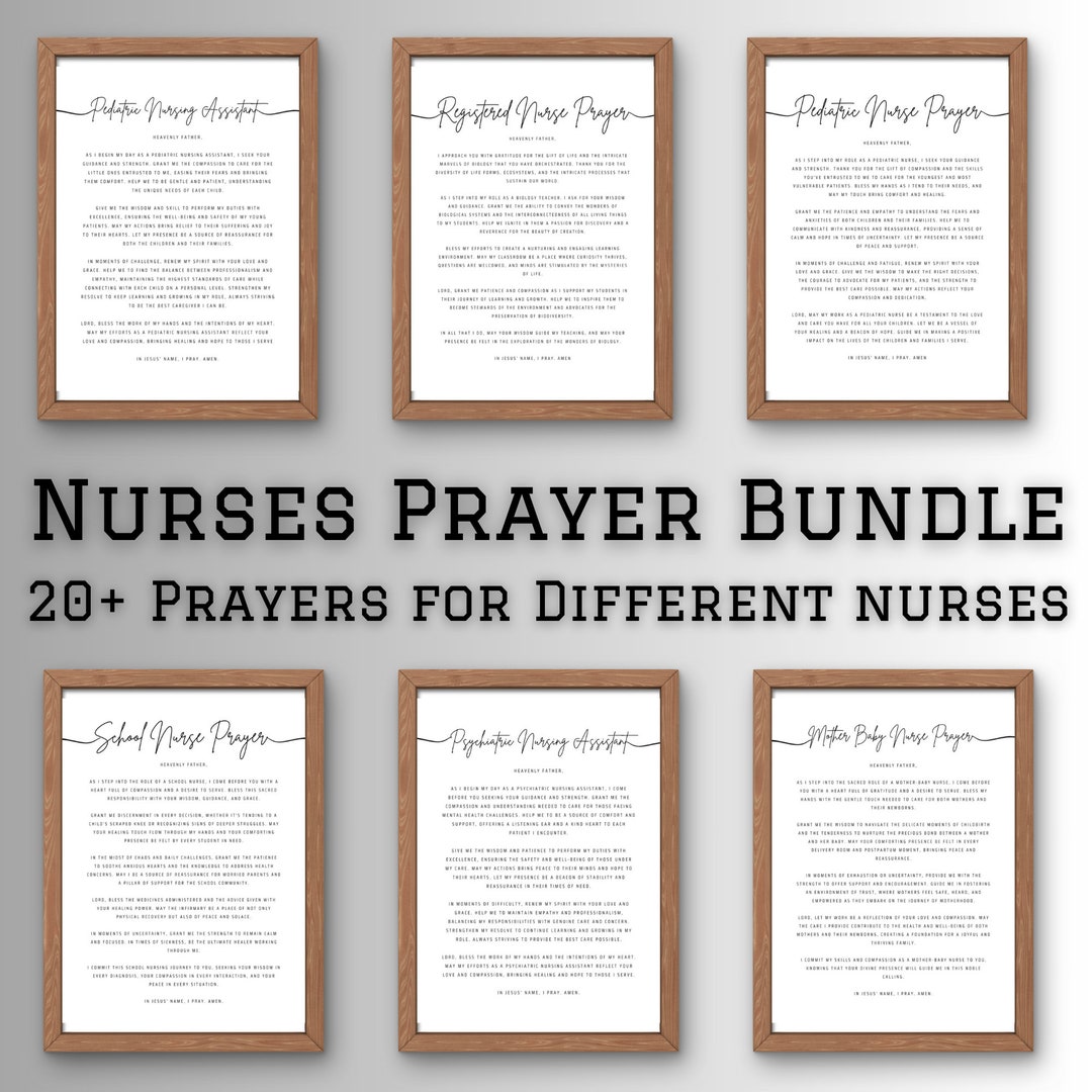 Nurses Prayer Wall Art Bundle for Medical Professionals Bulk Gifts ...