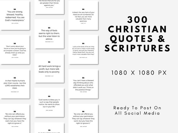 300 Christian Quotes and Scriptures for Social Media White - Etsy