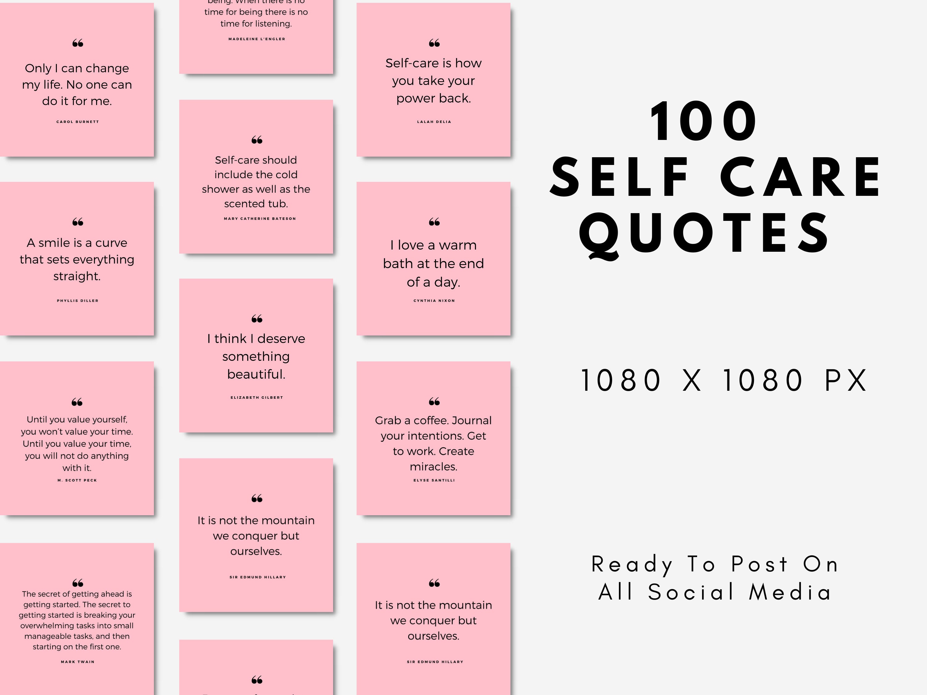 Self Care Instagram Posts 100 Motivational Posts for Social - Etsy