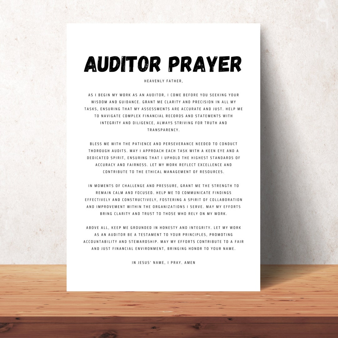 Auditor Prayer Wall Art Printable Christian Poster Auditor Office Decor ...