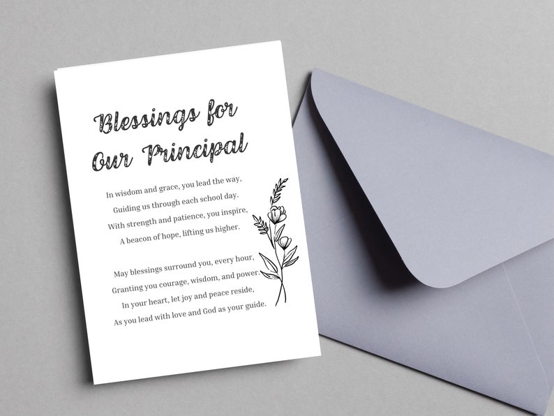 Principal Printable Greeting Card Christian Thank You Card for ...