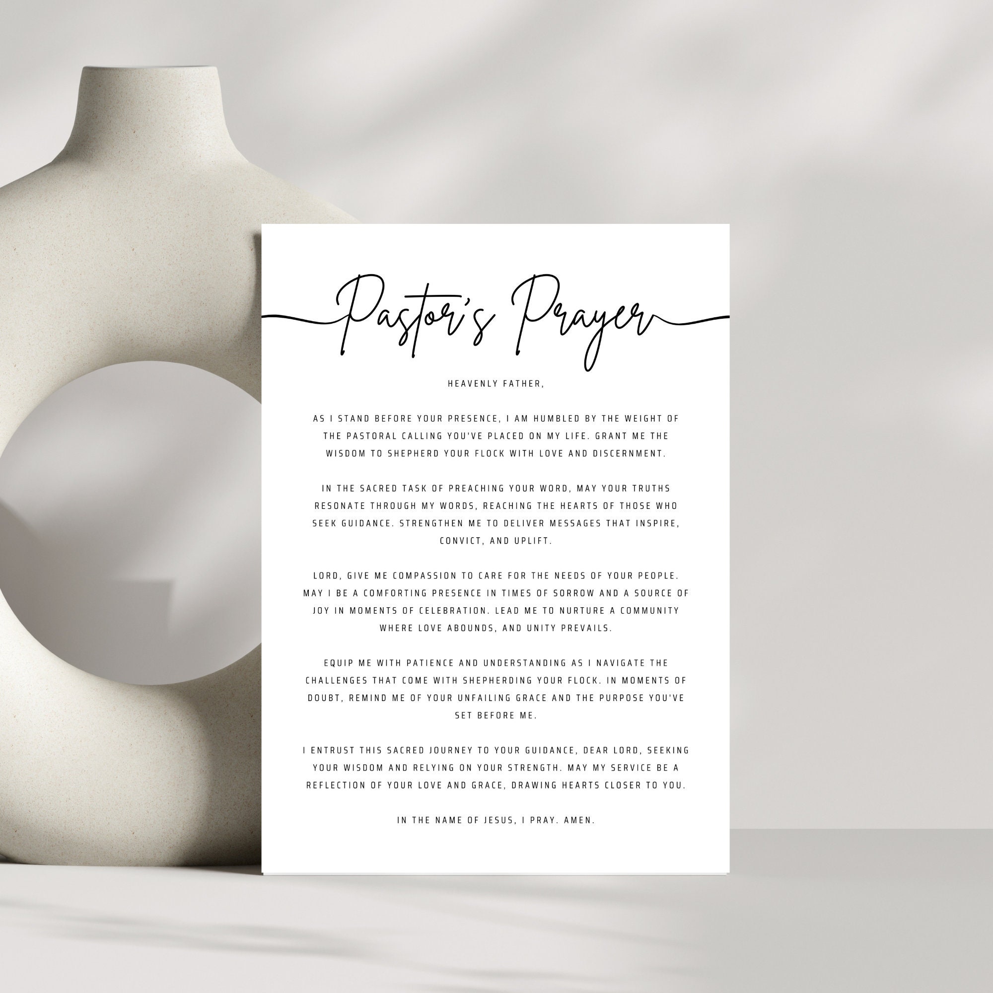 Pastor's Prayer Wall Art Printable Christian Church Office Decor ...