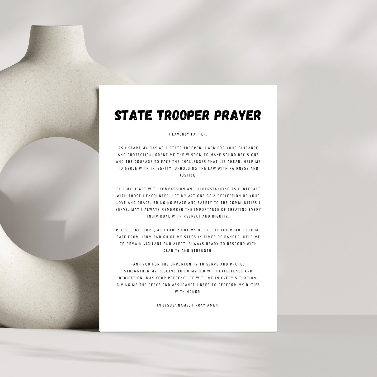 State Trooper Prayer Poster - Policeman Gift, Police Officer Gift ...