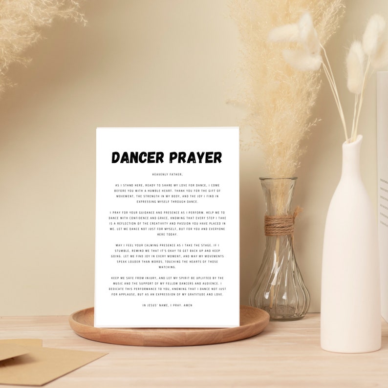 Dancer Prayer Printable Wall Art Prints Studio Decor Christian Poster ...
